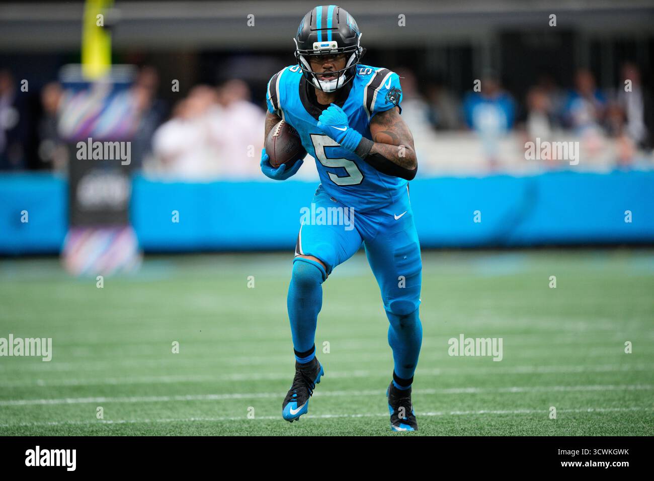 Carolina Panthers running back Rico Dowdle (5) runs the ball in the ...