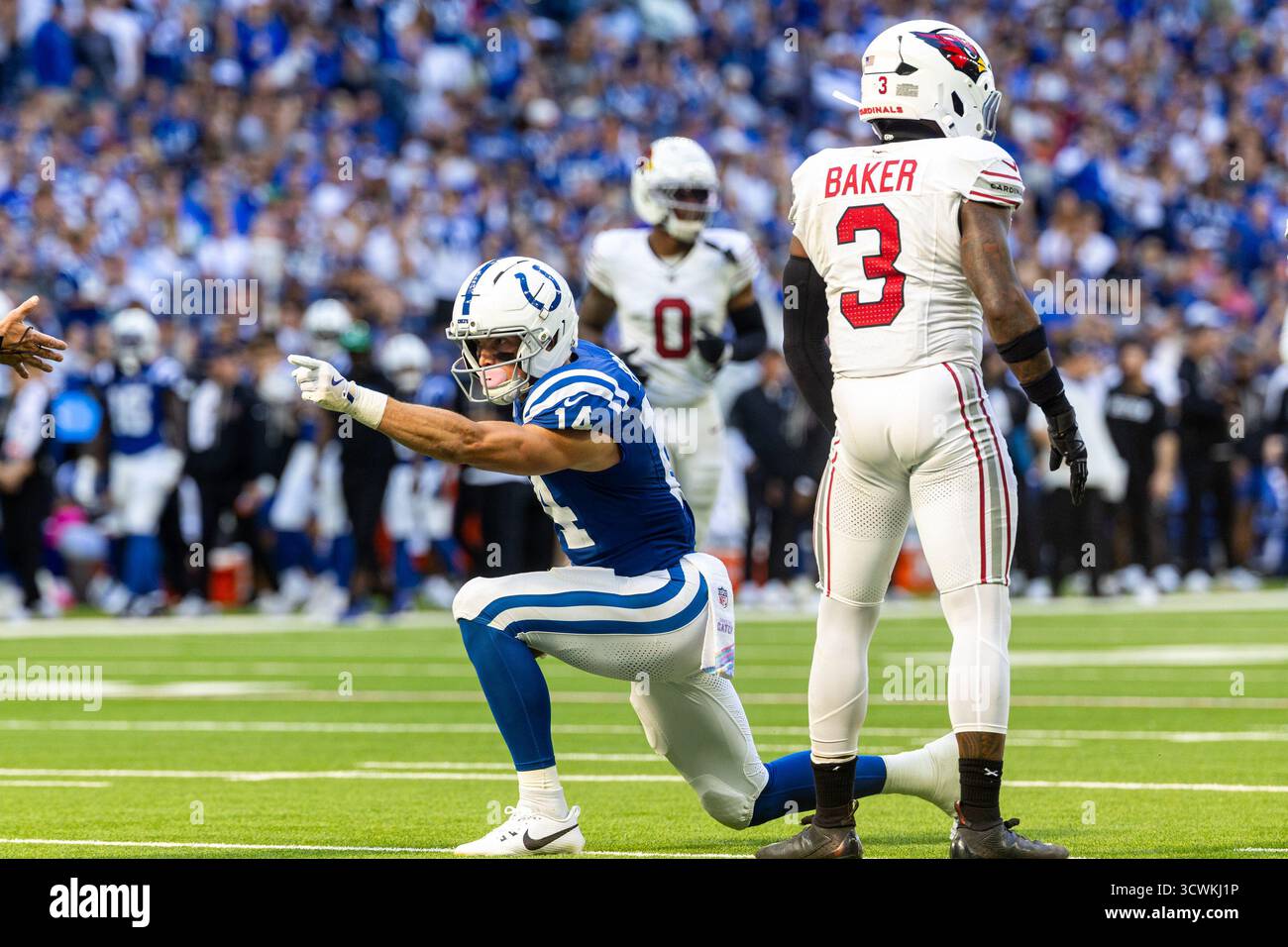 Indianapolis, Indiana, USA. 12th Oct, 2025. Indianapolis Colts wide ...