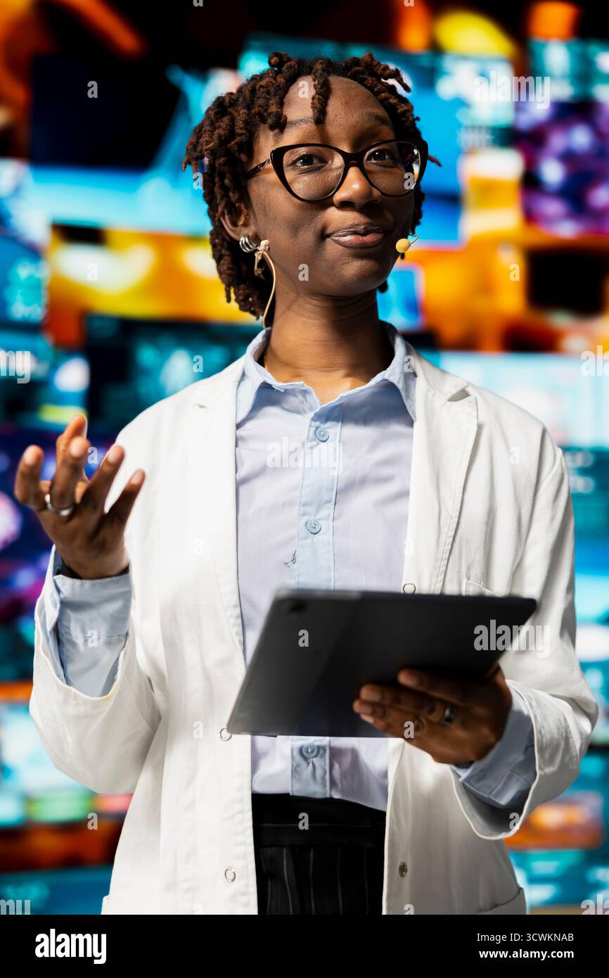 Smiling professional talking scientific hi-res stock photography and ...