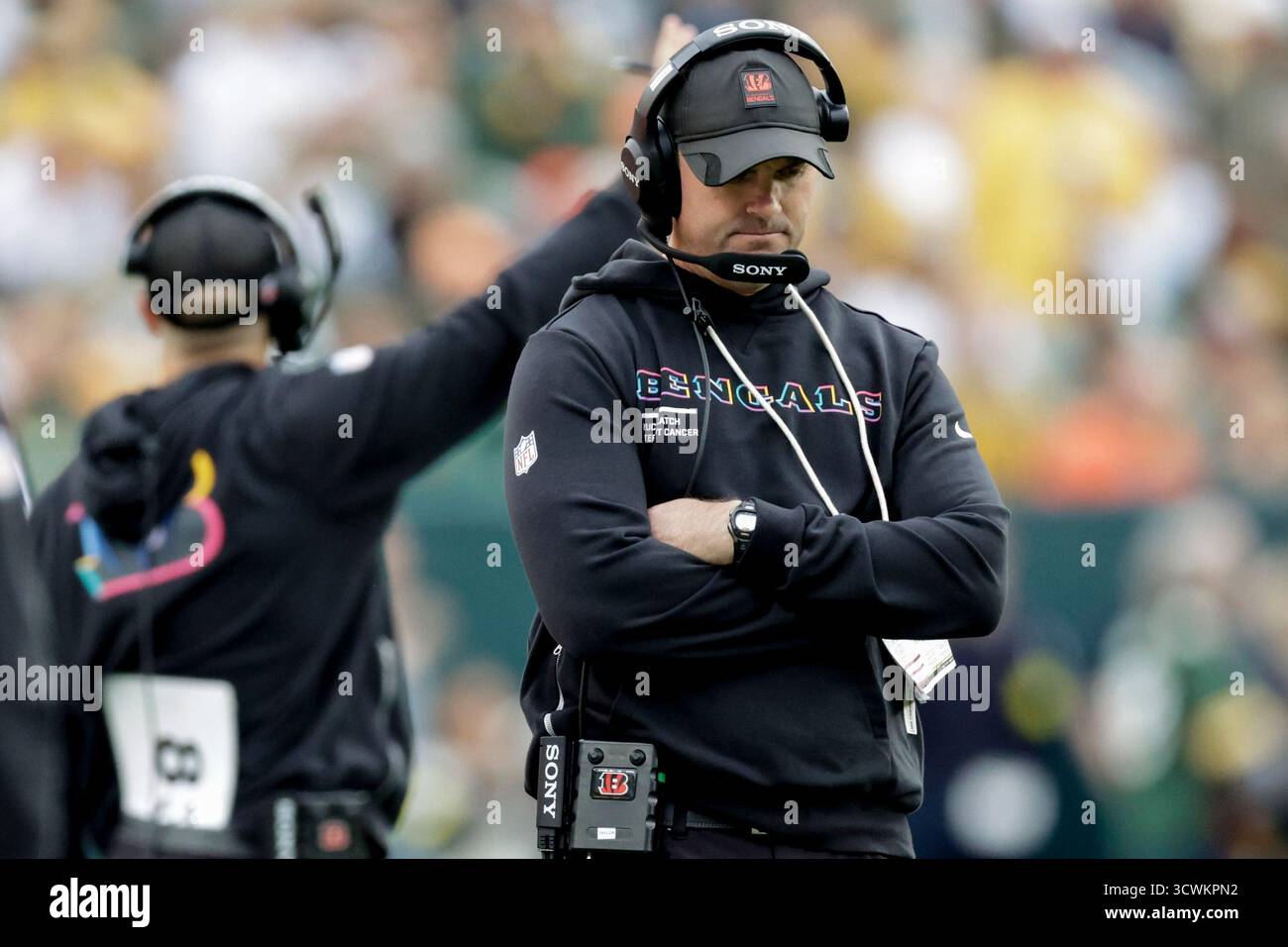 Cincinnati Bengals head coach Zac Taylor walks the sidelines in the ...