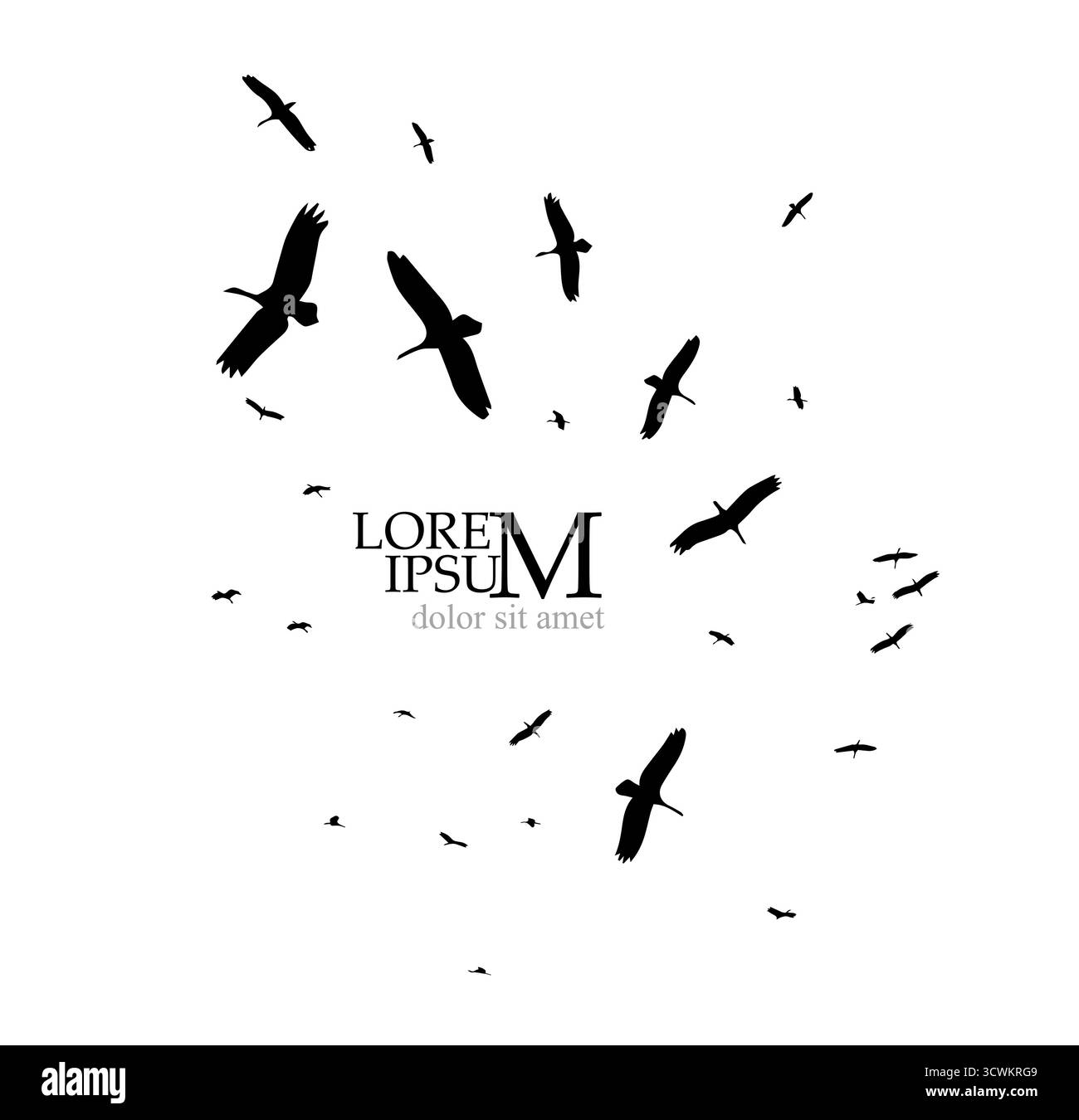 Cranes flock flying south Stock Vector Images - Alamy