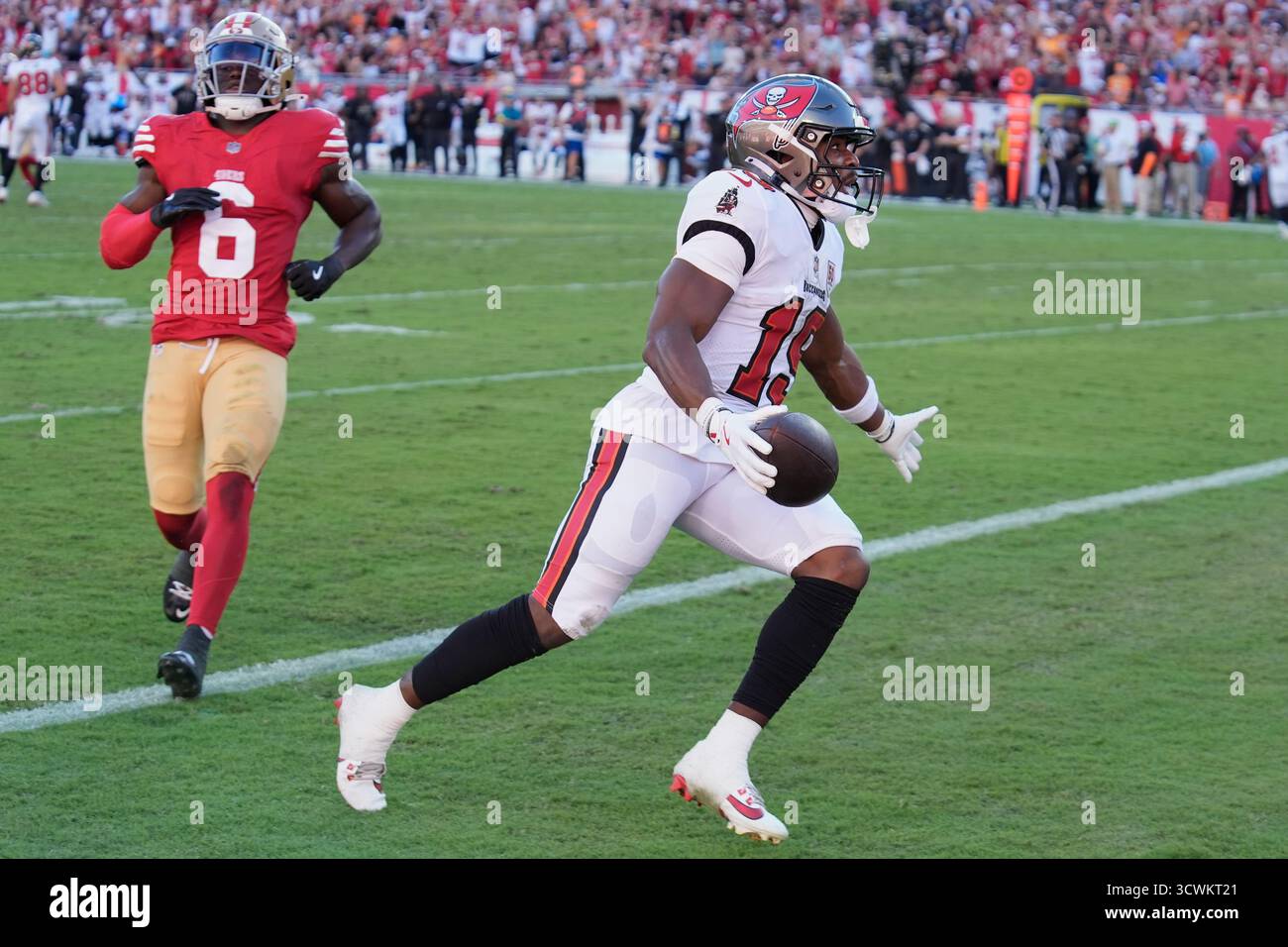 Tampa Bay Buccaneers wide receiver Kameron Johnson, right, celebrates ...