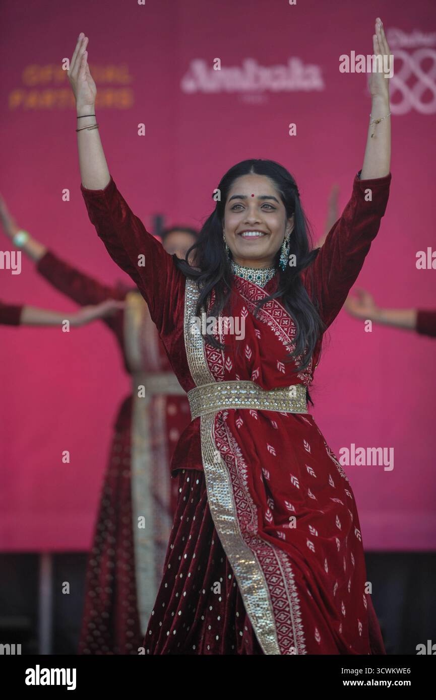 London, UK. 12th Oct, 2025. People participating in Diwali in the ...