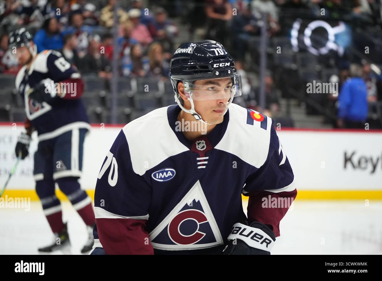 Colorado Avalanche defenseman Sam Malinski (70) in the second period of ...
