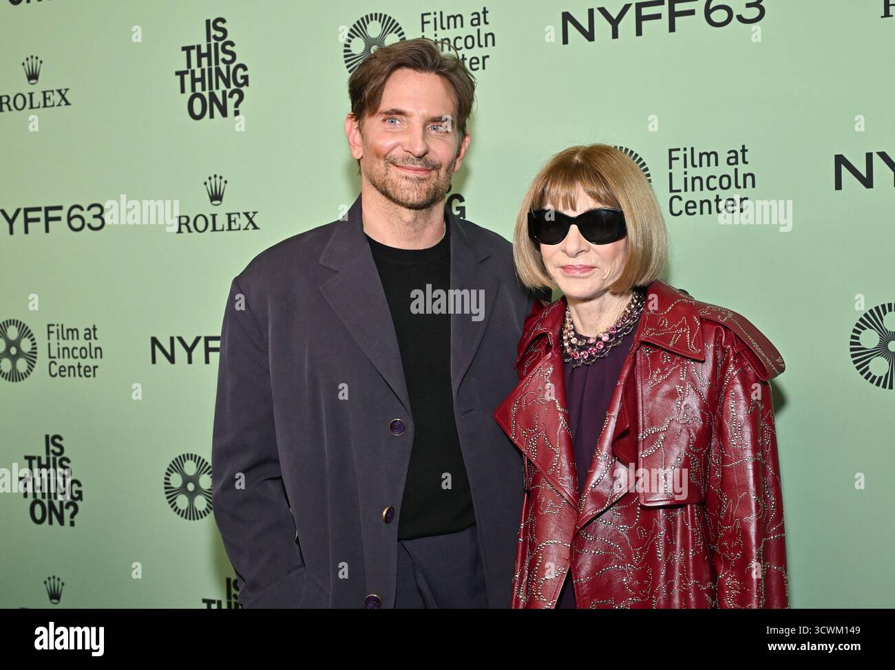 Bradley Cooper, left, and Anna Wintour attend the premiere of "Is This ...