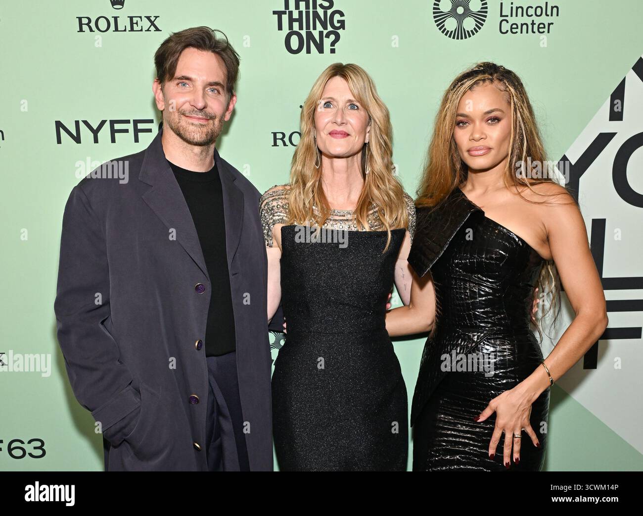 Bradley Cooper, left, Laura Dern and Andra Day attend the premiere of ...