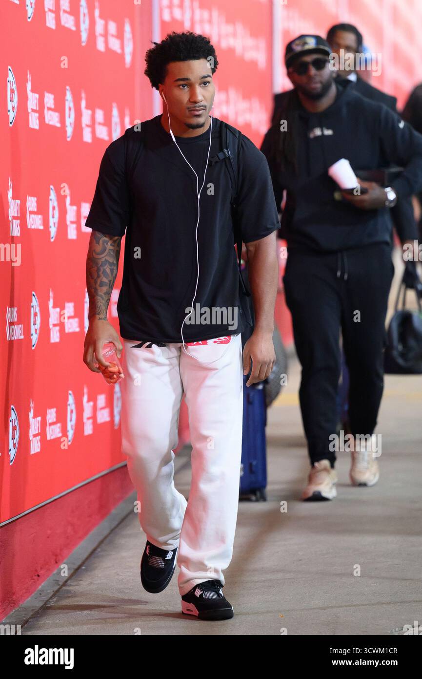 Detroit Lions safety Brian Branch arrives at Arrowhead Stadium before ...