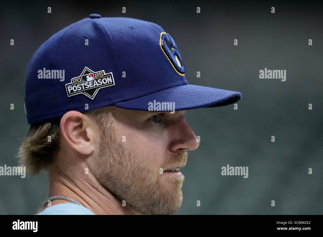 Milwaukee Brewers first baseman Jake Bauers watches during batting ...
