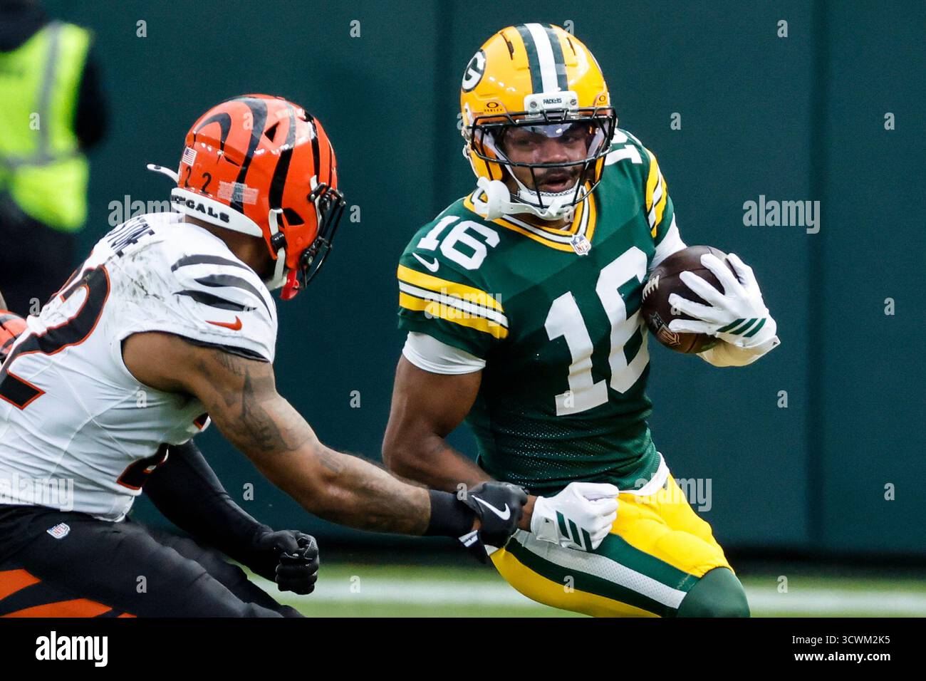 Green Bay Packers' Bo Melton (16) runs agaimnst Cincinnati Bengals ...