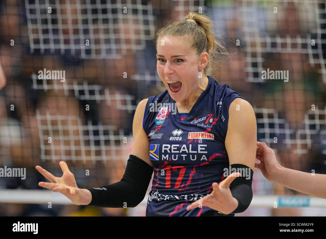 #17 Anna Gray (Centrale) celebrates the point during the Serie A1 match ...