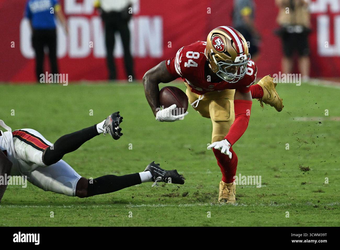 San Francisco 49ers wide receiver Kendrick Bourne (84) runs against the Tampa Bay Buccaneers ...