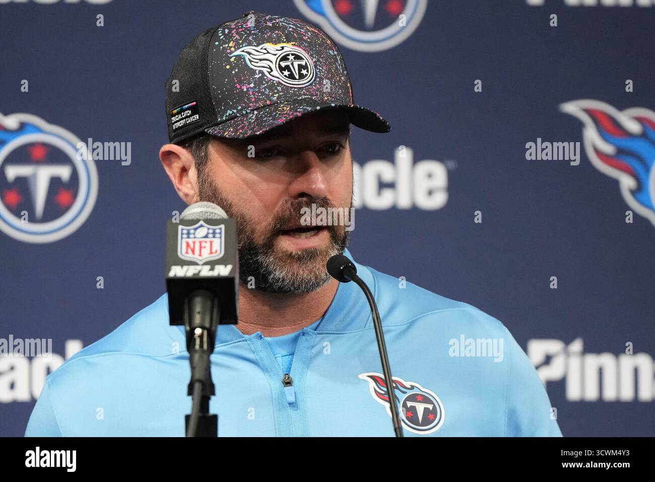 Tennessee Titans head coach Brian Callahan speaks at a news conference ...