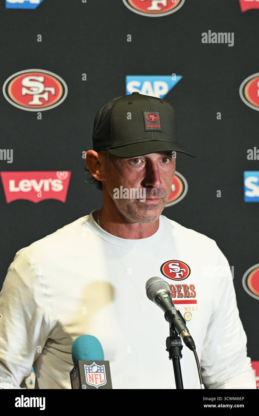 San Francisco 49ers head coach Kyle Shanahan speaks at a news ...