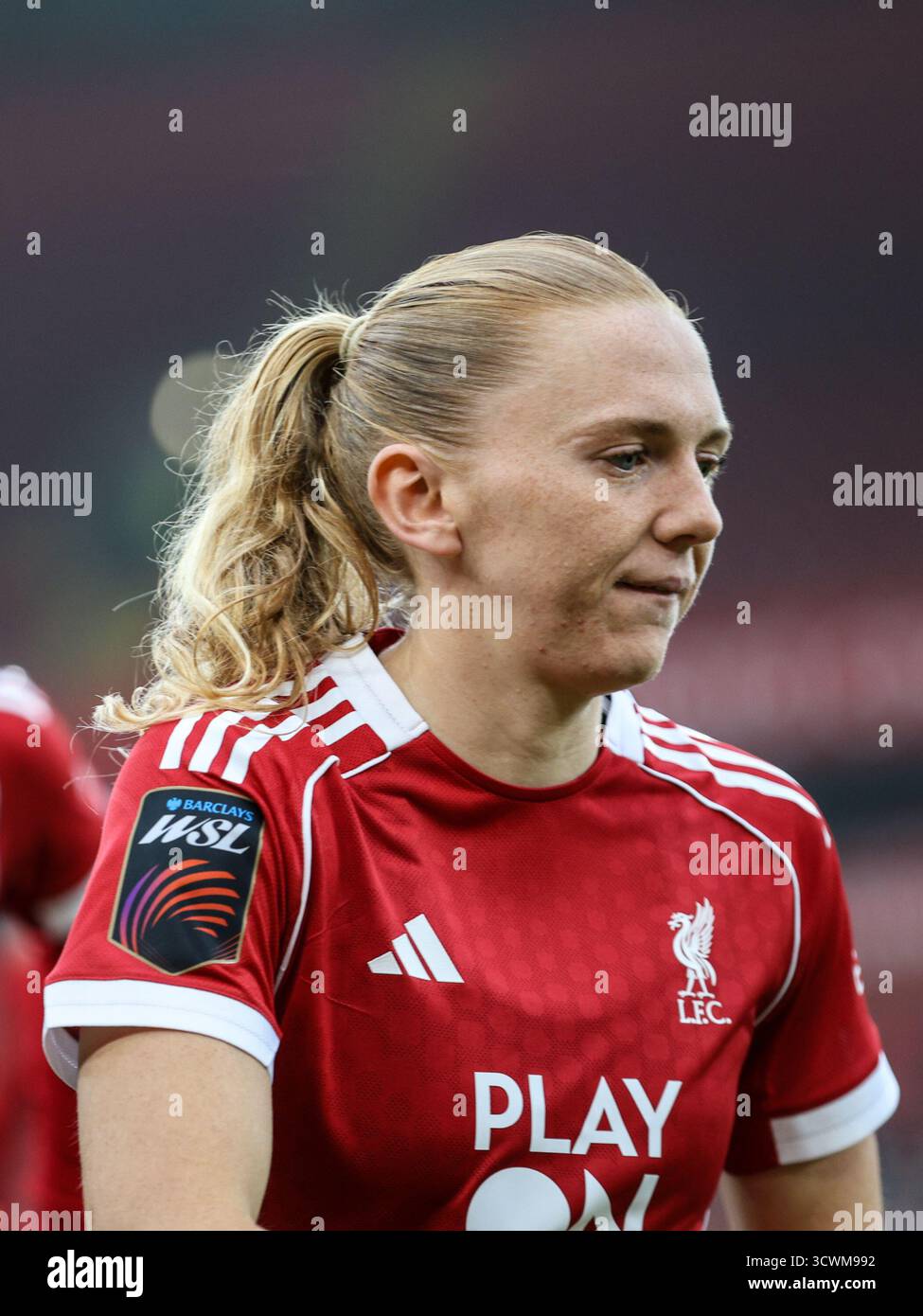 Liverpool, UK. 12th Oct, 2025. Grace Fisk (4 Liverpool) prior to the ...