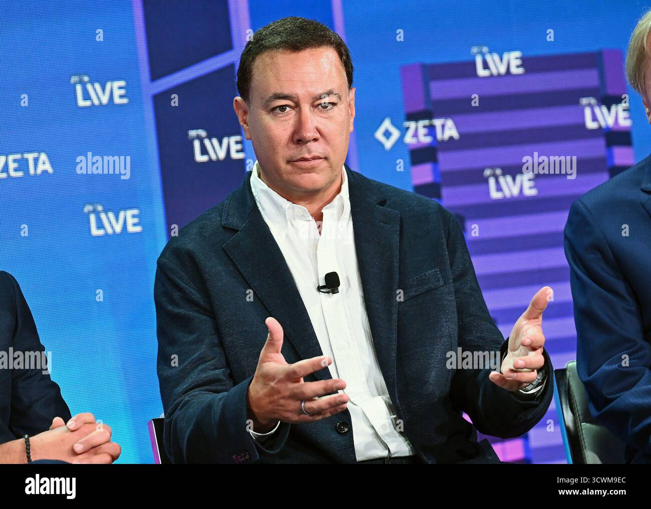 Yahoo CEO Jim Lanzone speaks at the Zeta Live conference at Center415 on Thursday, Oct. 9, 2025 ...