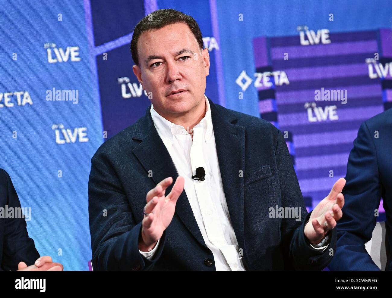 Yahoo CEO Jim Lanzone speaks at the Zeta Live conference at Center415 on Thursday, Oct. 9, 2025 ...