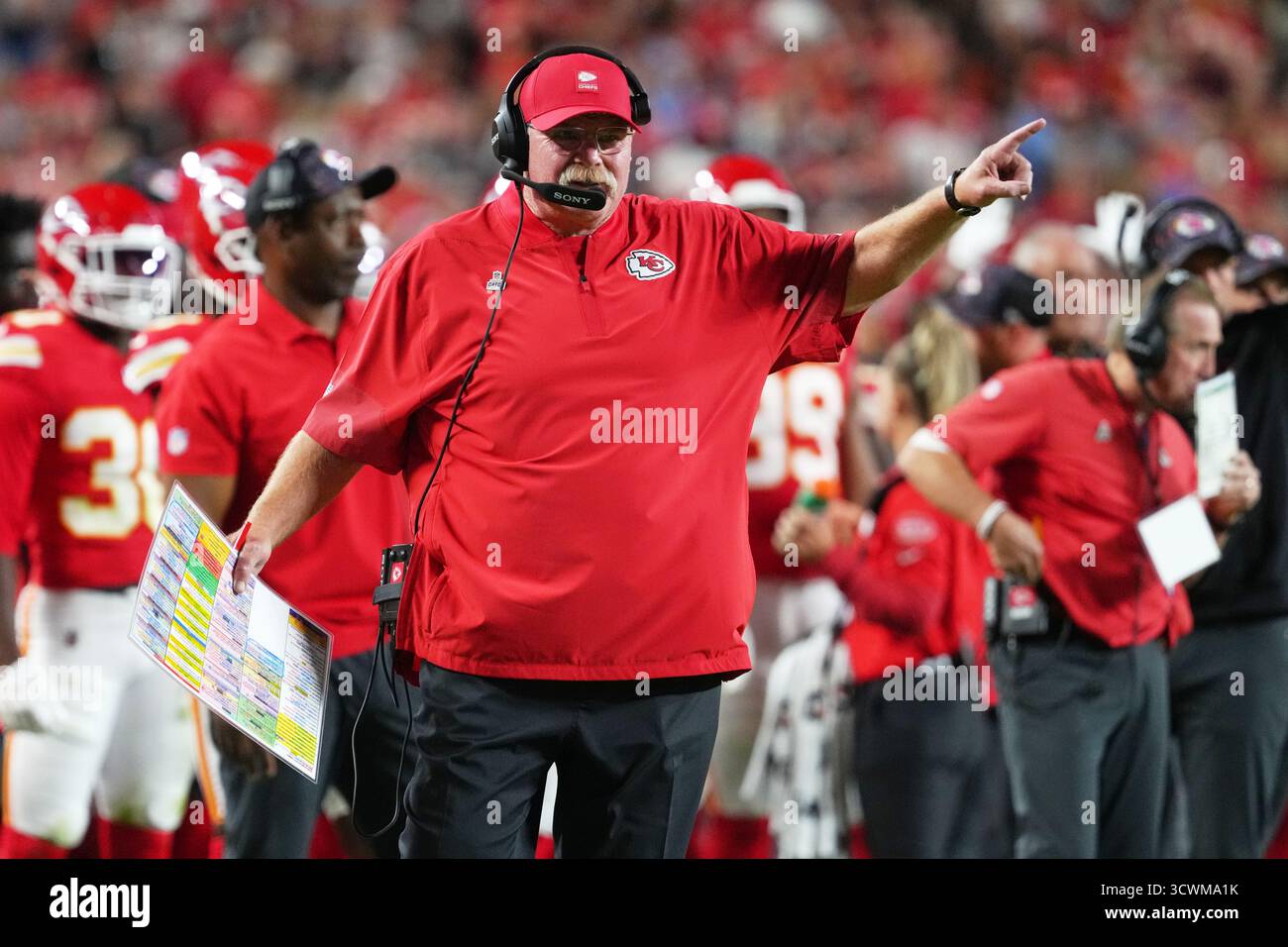 Kansas City Chiefs head coach Andy Reid watches from the sidelines ...