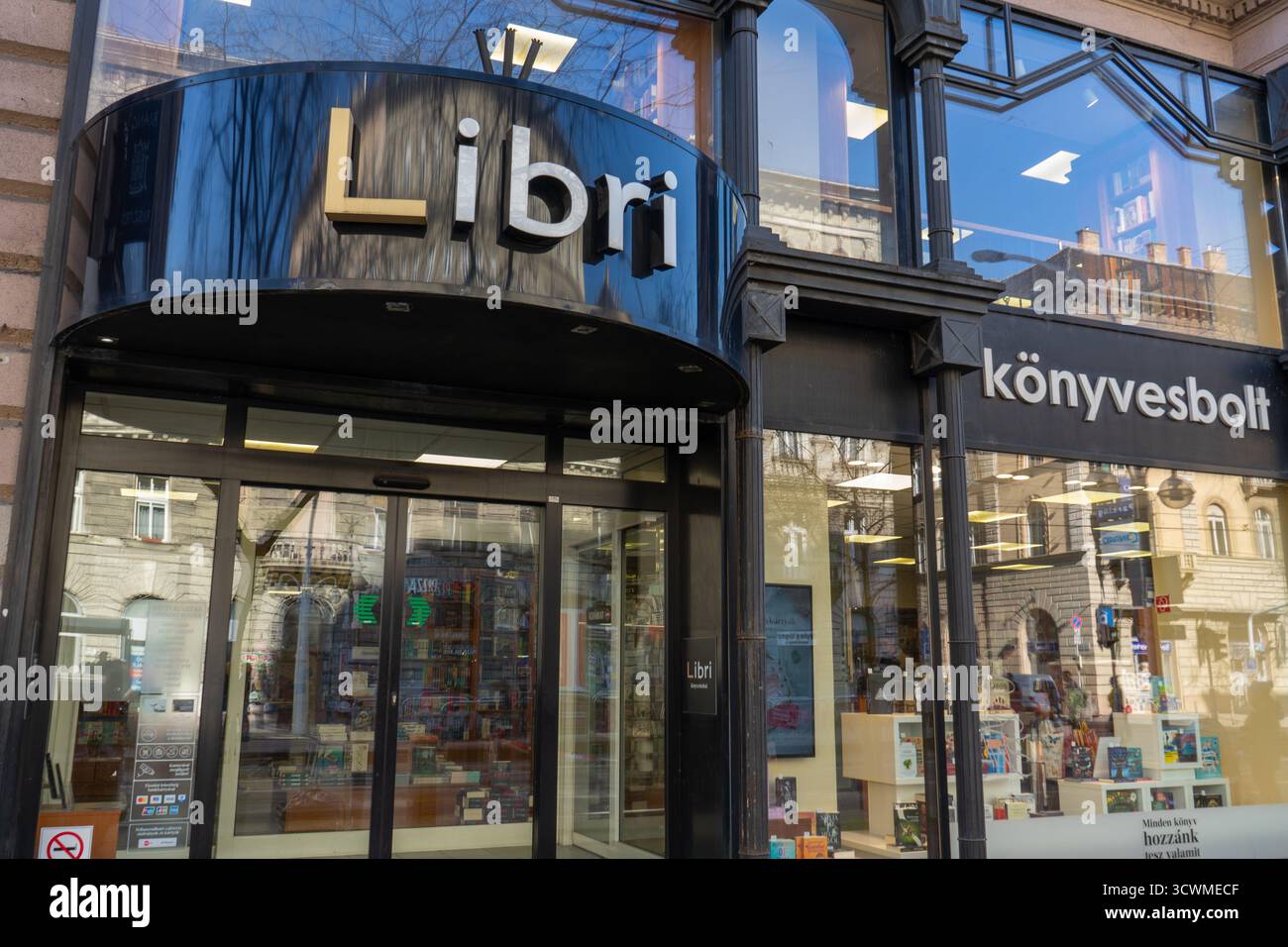 Entrance of a Libri bookstore in Budapest, part of Hungary’s largest ...