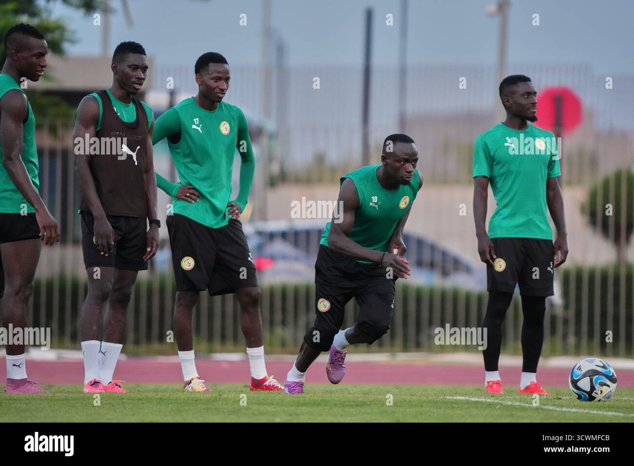 Senegal's players attend a training session ahead of the FIFA World Cup ...