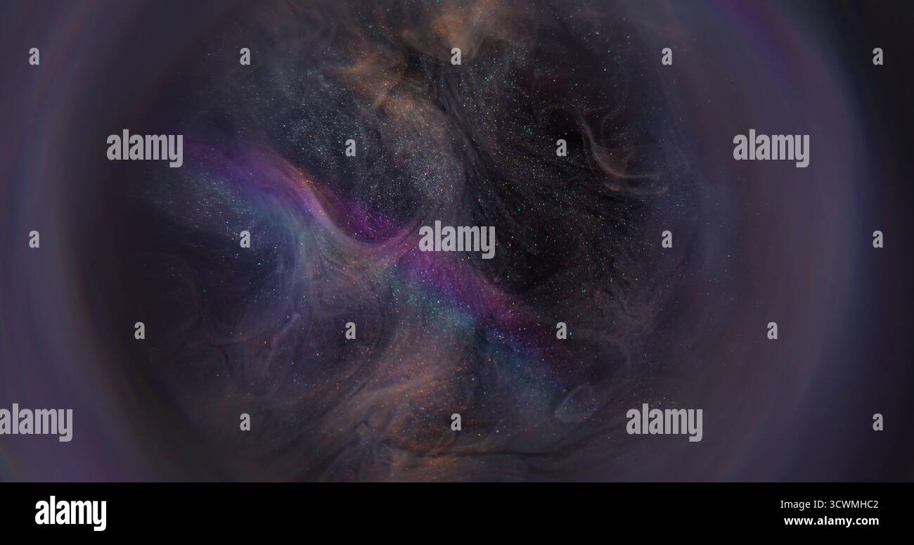 Glitter swirl cloud. Neon particles. Defocused purple blue color ...