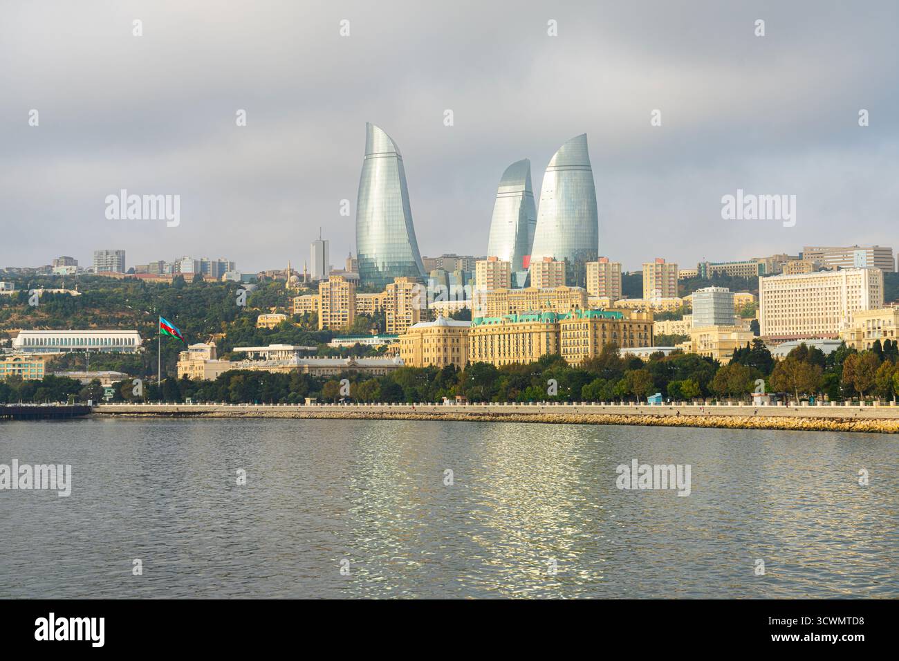 Baku, Azerbaijan. october 9, 2025. the famous Fairmont Baku Flame ...