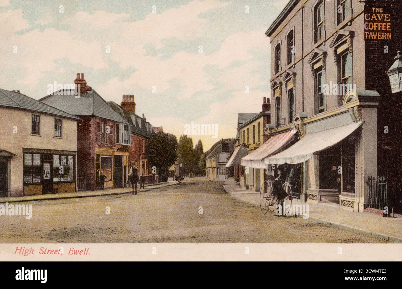High Street, Ewell, Surrey, England, circa 1905 postcard. unidentified ...
