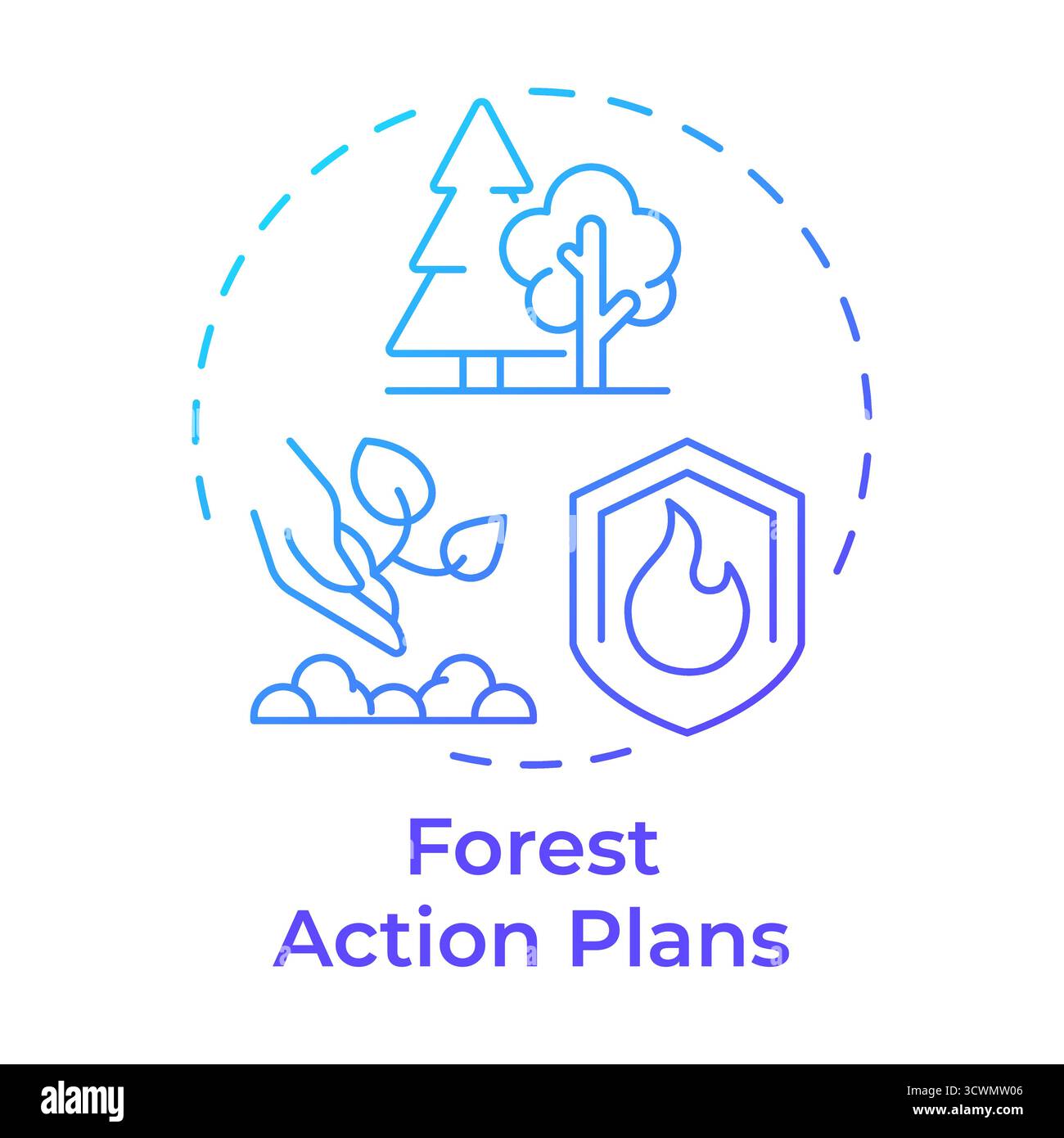 Forest action plans blue gradient concept icon Stock Vector Image & Art ...
