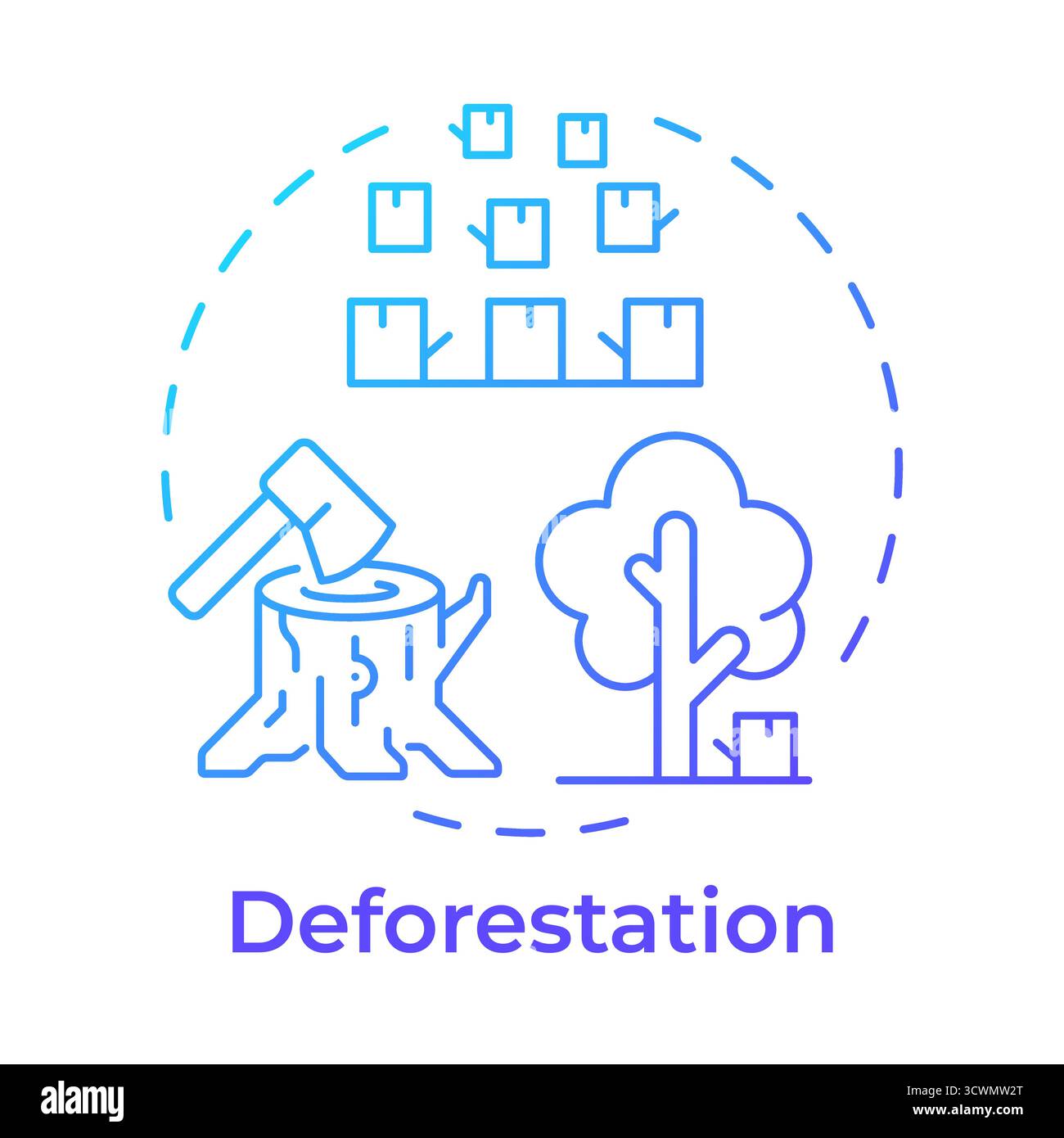 Deforestation blue gradient concept icon Stock Vector Image & Art - Alamy