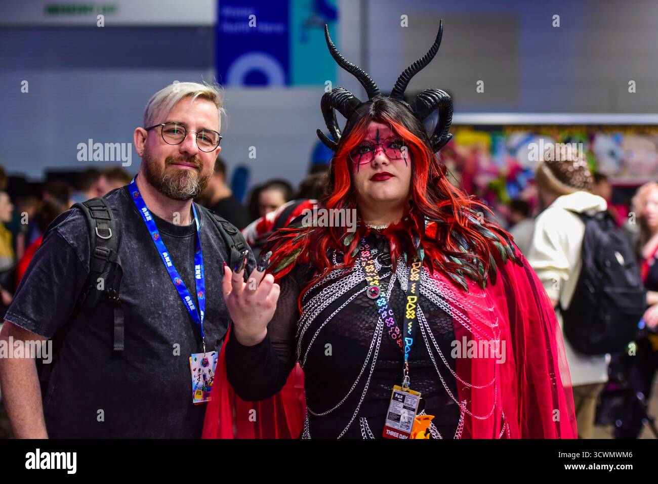 Melbourne, Australia. 11th Oct, 2025. Cosplayer (R) wearing demon ...