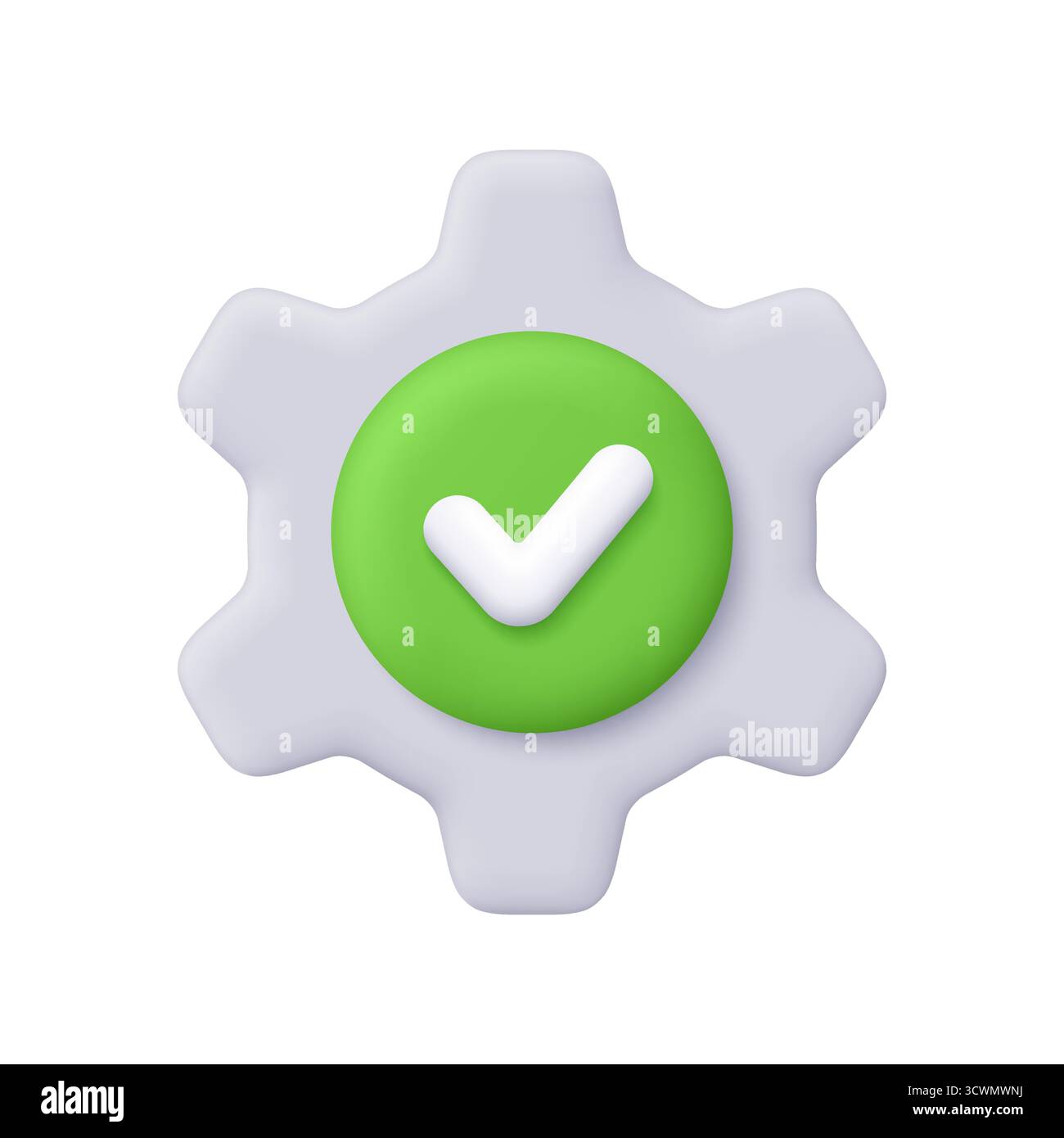 Grey gear check mark hi-res stock photography and images - Alamy