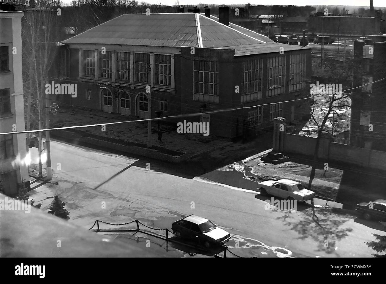 A high-angle view captures the grand factory canteen of the Fittings ...