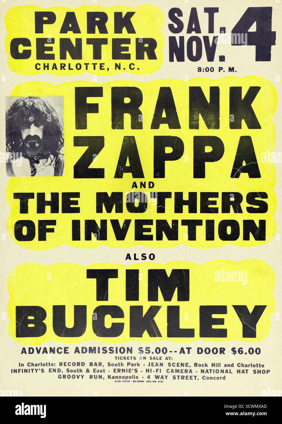 Vintage Concert Poster – Frank Zappa and The Mothers of Invention, Tim ...