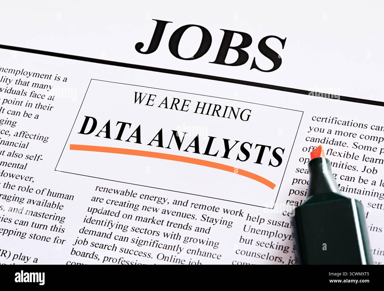 Job search section in newspaper hi-res stock photography and images - Alamy