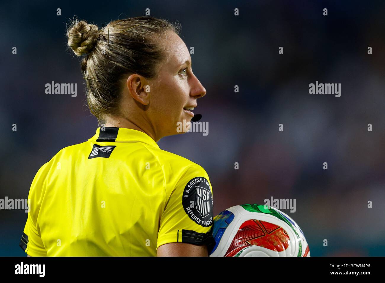 MIAMI GARDENS, FL - OCTOBER 10: Match referee Tori Penso is seen ...