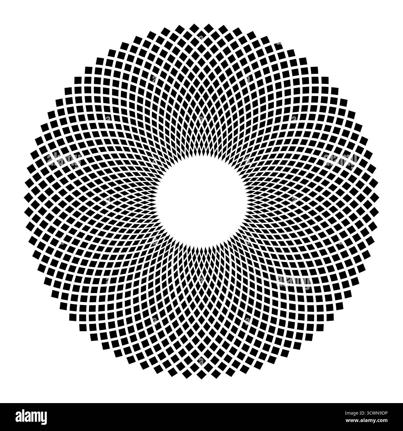 Radial Diamond Mandala Pattern, Black diamond shapes forming circular ...