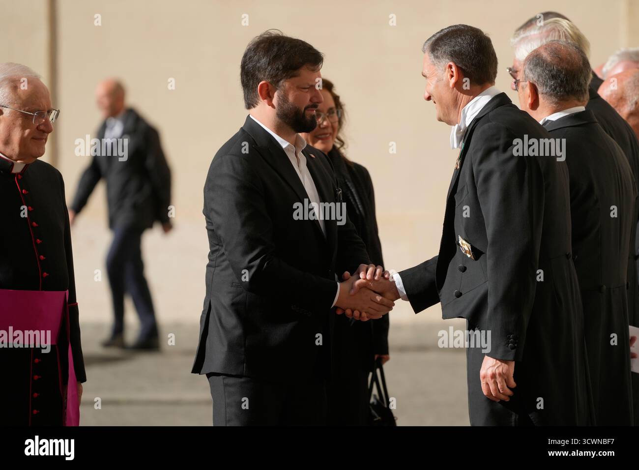 Chile's President Gabriel Boric Font arrives in the St. Damasus ...