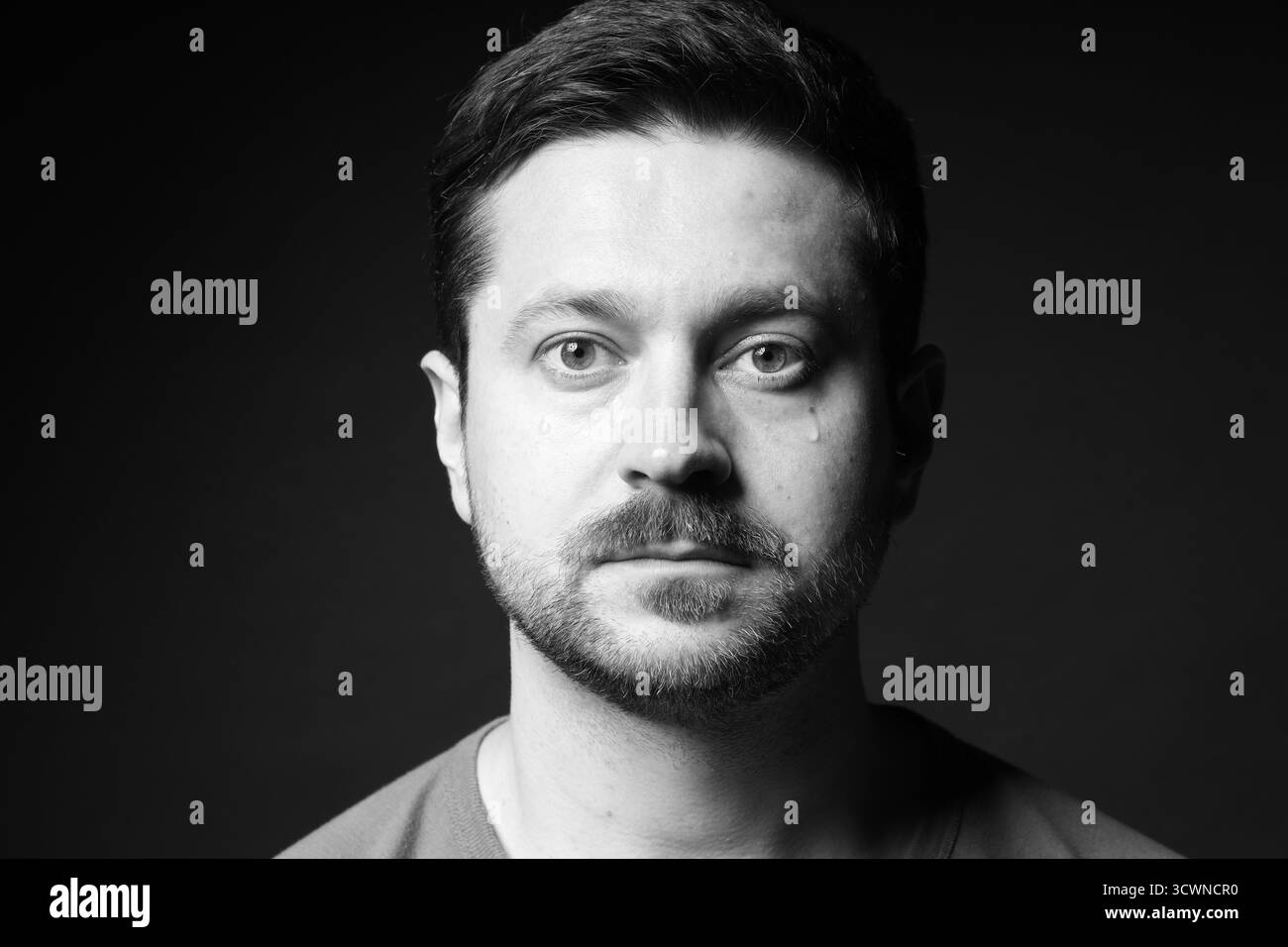 Emotion crying despair on face Black and White Stock Photos & Images ...