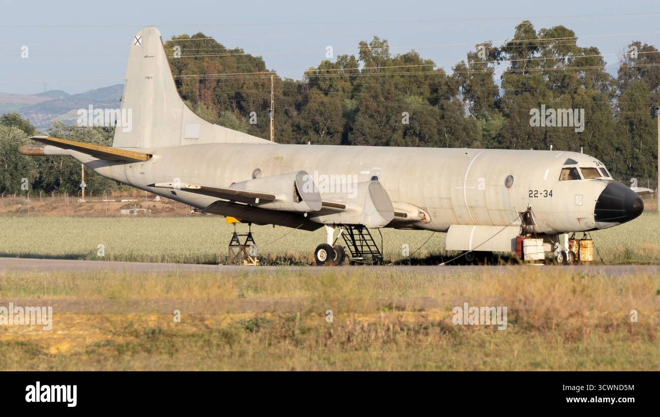 Moron, Spain - 20 Apr 23: A retired Spanish Air Force Lockheed P-3 ...