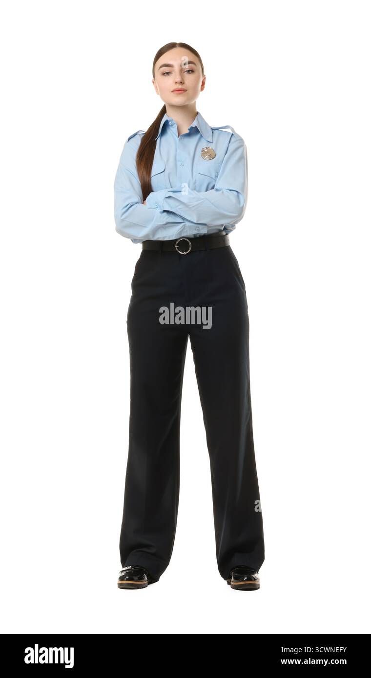 Police officer posing woman Cut Out Stock Images & Pictures - Alamy