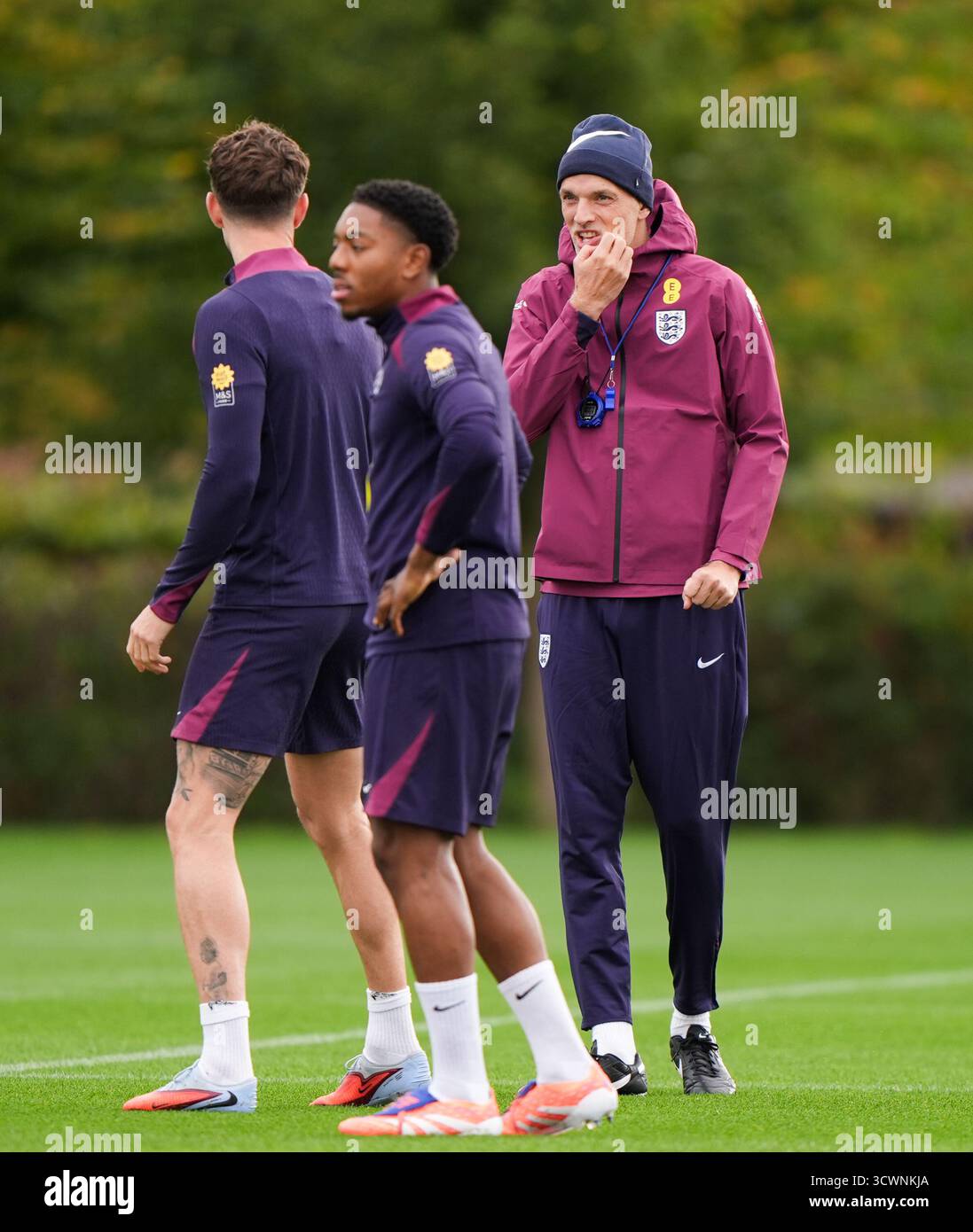 England head coach Thomas Tuchel during a training session at Tottenham ...