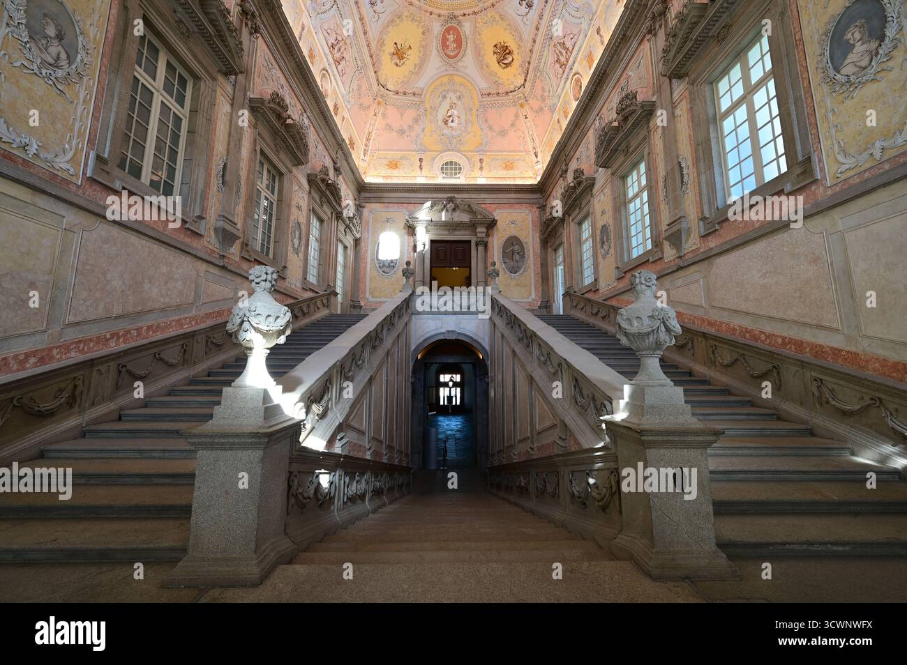 Entrance steps inside the Bishops Palace in Porto, Portugal Stock Photo ...