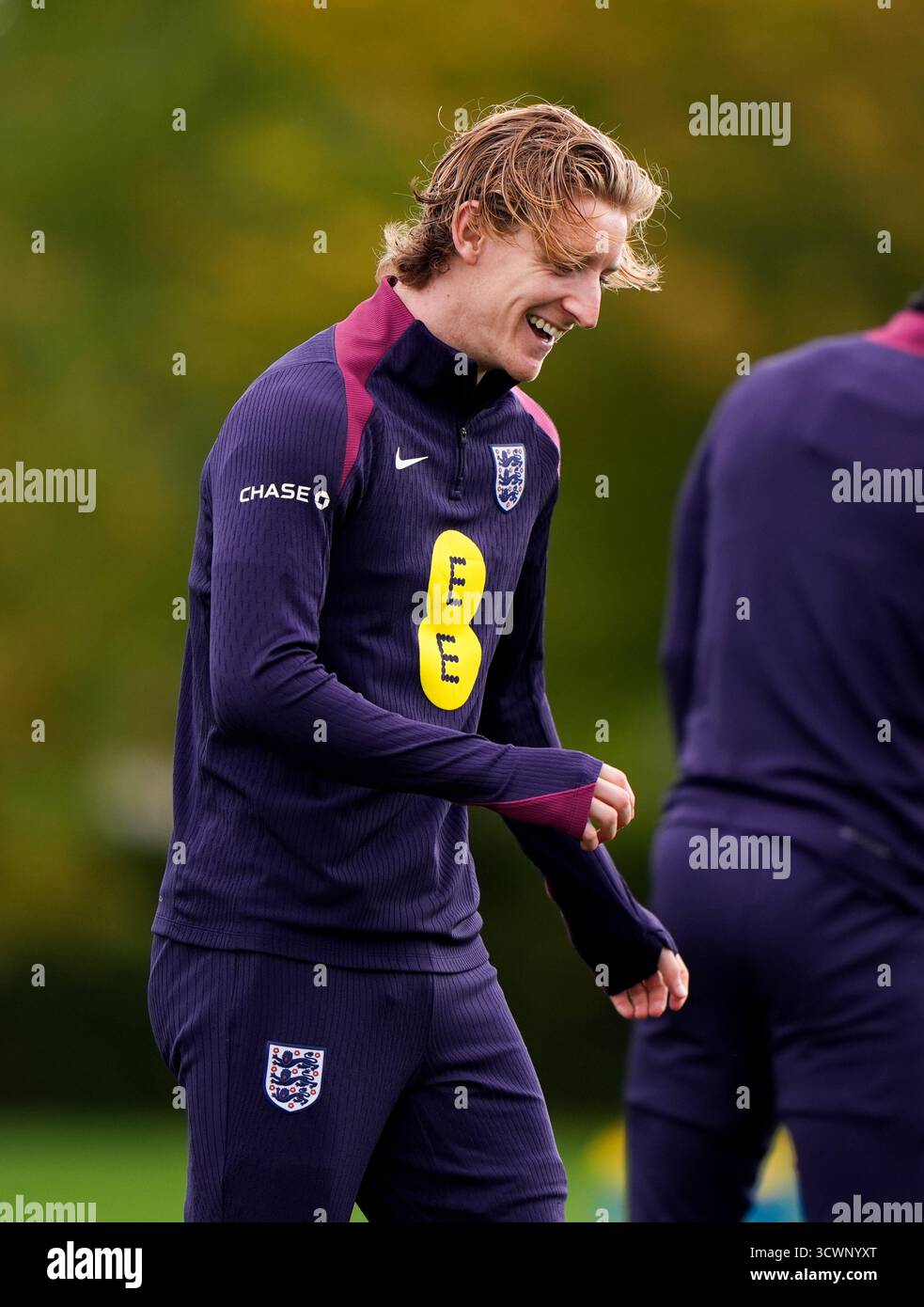 England's Anthony Gordon during a training session at Tottenham Hotspur ...