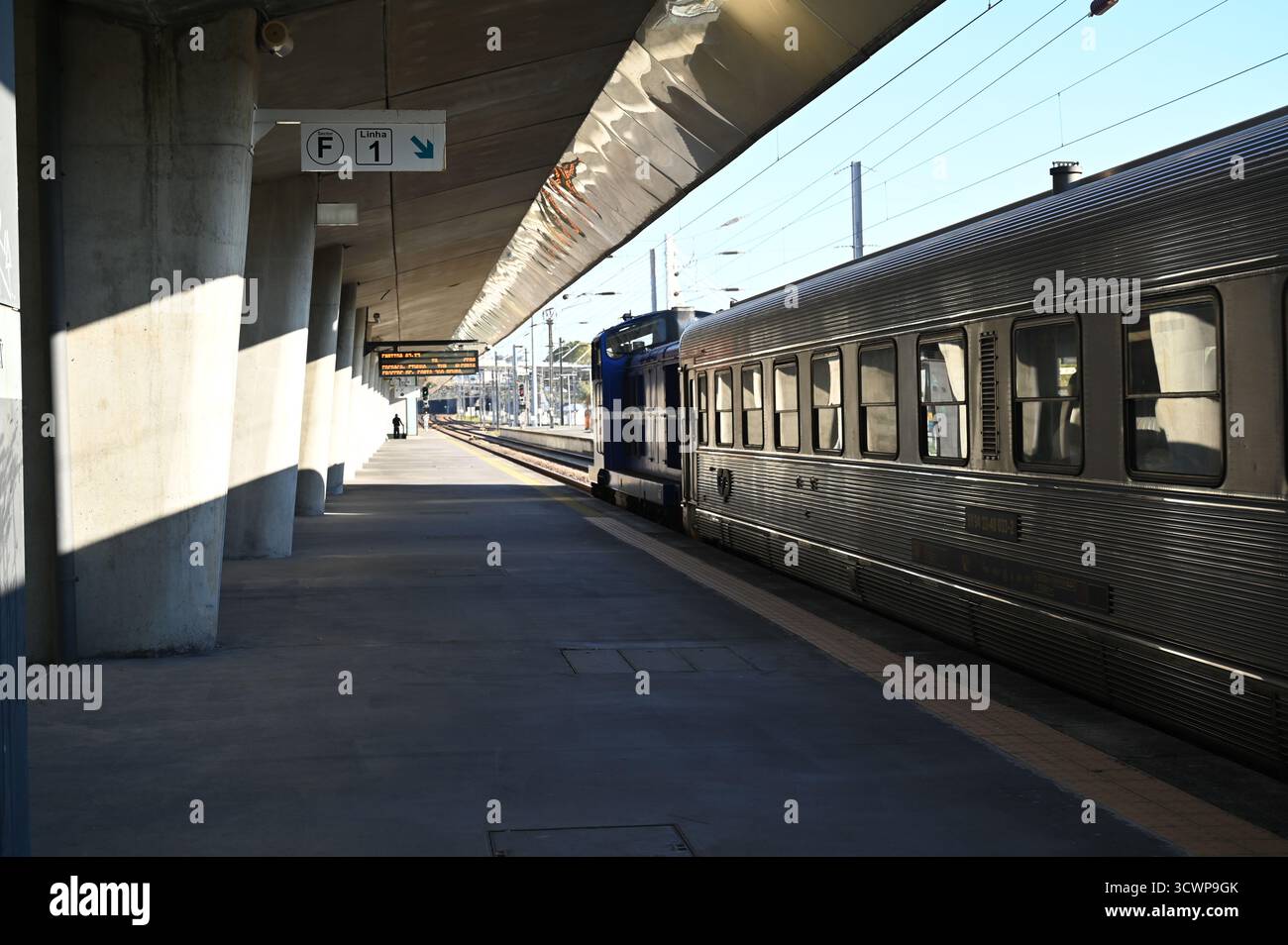 Suburban passenger train leaving campanha staton Stock Photo - Alamy