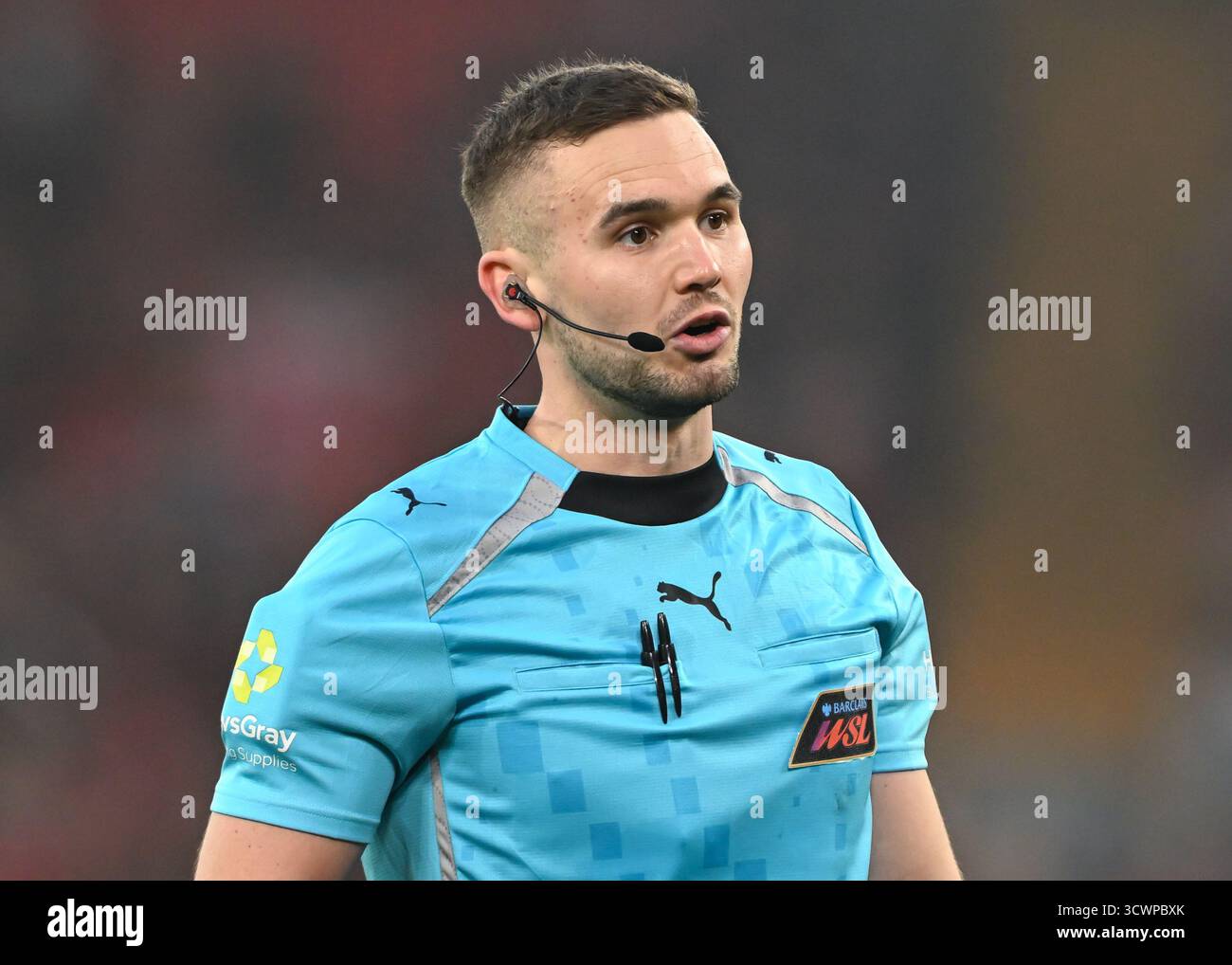 Liverpool, UK. 12th Oct, 2025. Referee William Davis during the ...