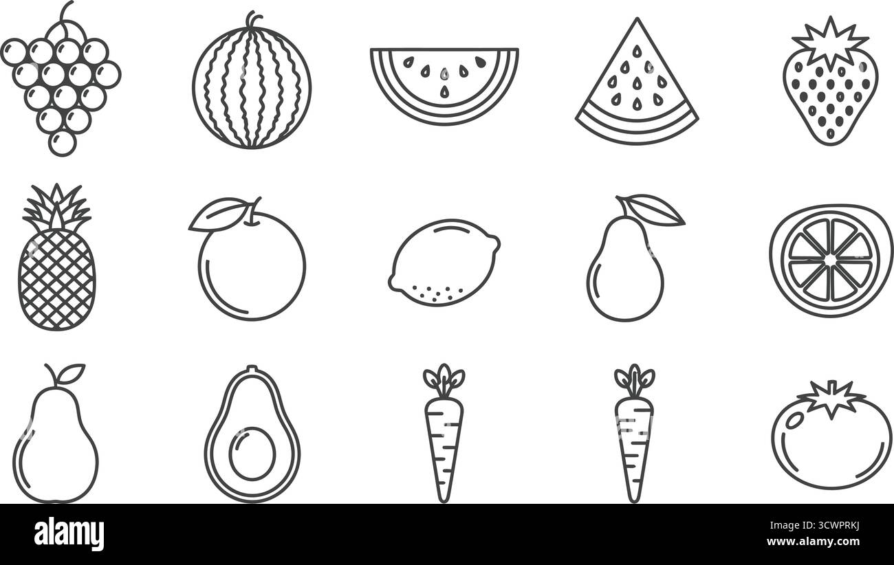 Food raw pineapple tomato Stock Vector Images - Alamy