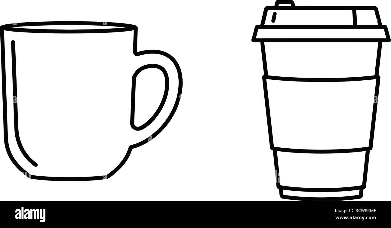 Tea coffee drink drawn Stock Vector Images - Alamy