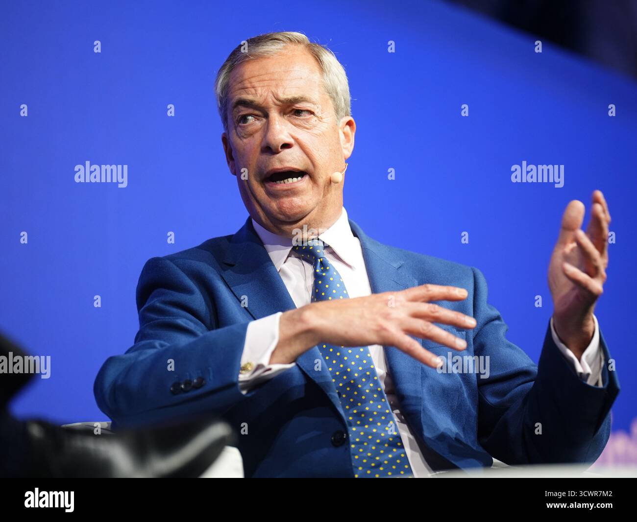 Reform UK Leader Nigel Farage Delivers A Speech At Blockworks Digital Reform UK Leader Nigel Farage Delivers A Speech At Blockworks Digital