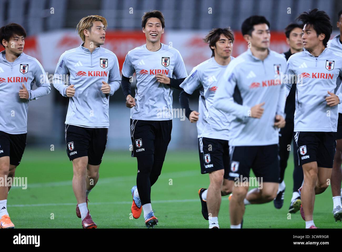Members of Japan national football team take part in a practice ahead ...