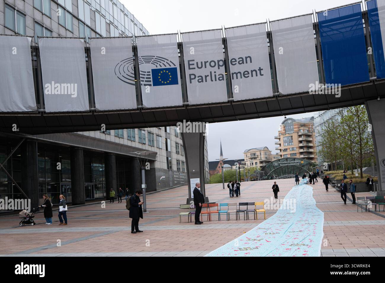 Protest against bottom trawling in Brussels Ocean Rebellion activists ...