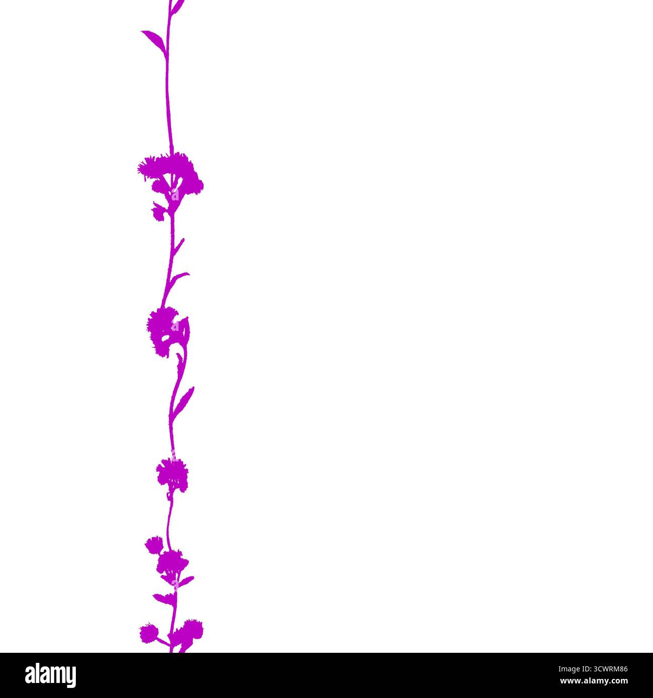 Seamless pattern with violet floral vertical line Stock Photo - Alamy